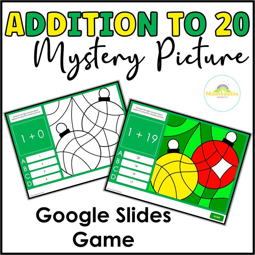 Addition to 20 Google Slides Game, Christmas Theme, Math Review for ...