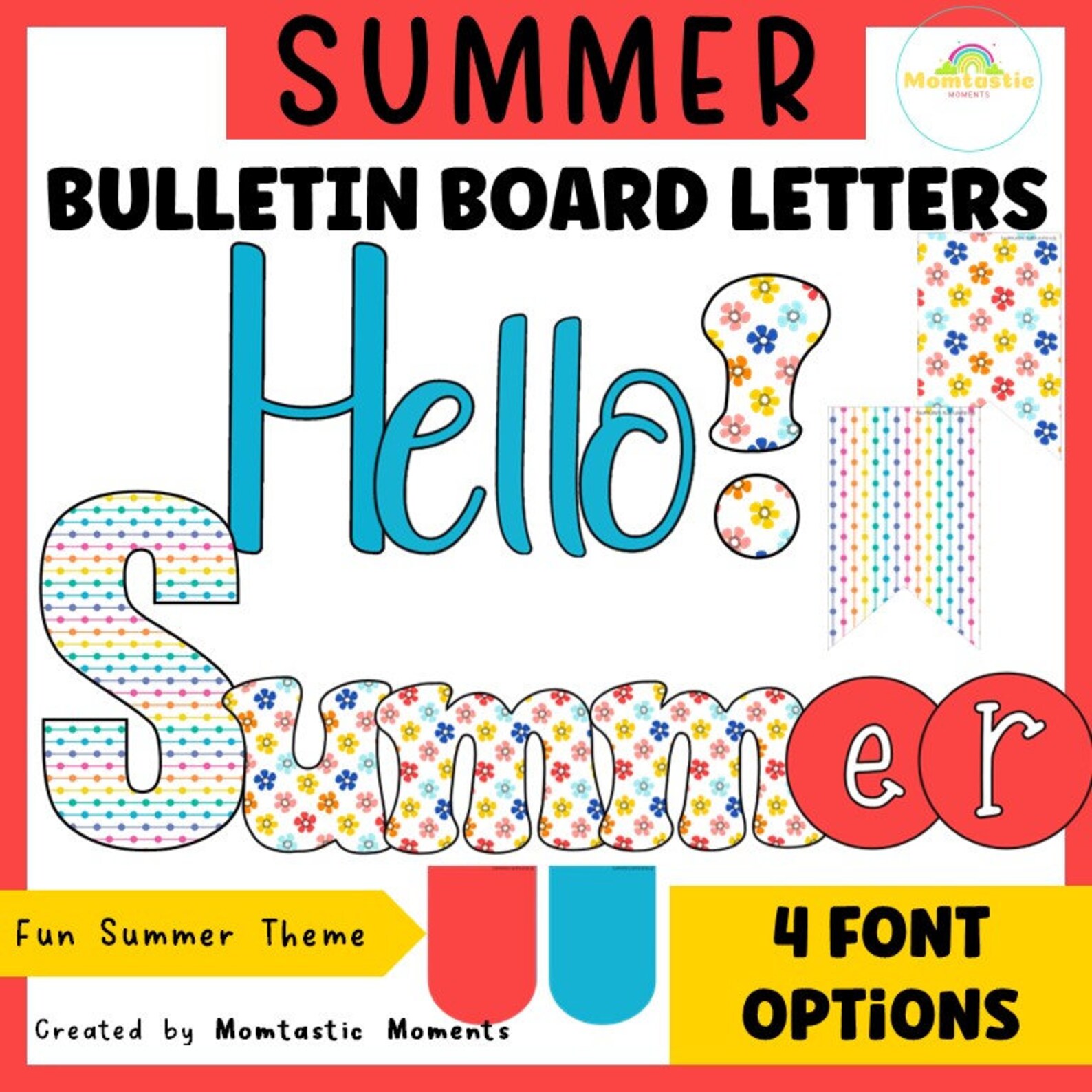 End of Year Decor Bulletin Board Letters, Summer Classroom Decor ...