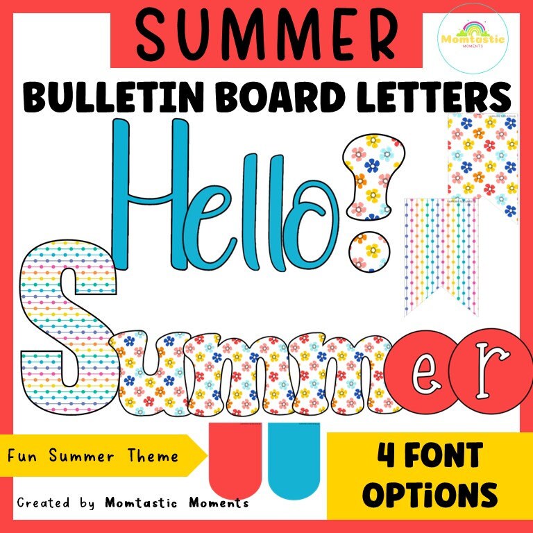 End of Year Decor Bulletin Board Letters, Summer Classroom Decor ...