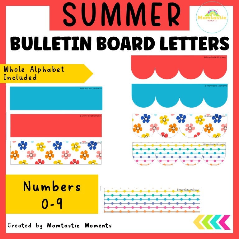 End of Year Decor Bulletin Board Letters, Summer Classroom Decor ...