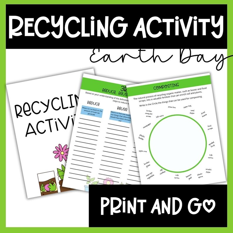 Recycling Sorting Activity | Printable Earth Day Game | Science Center ...