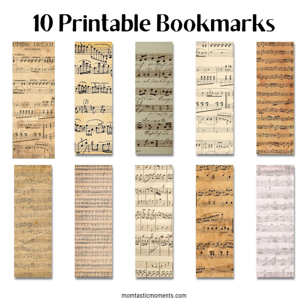 Antique Sheet Music Bookmarks for Book Lovers, Gift for Kids and ...