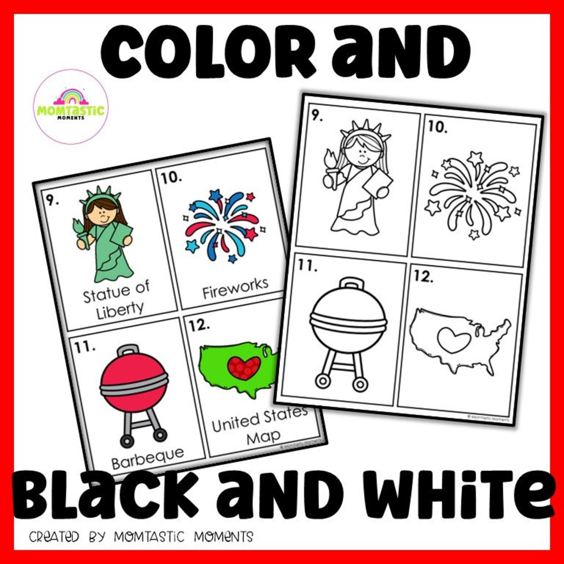 Patriotic 4th of July Write the Room Activity, Diffirentiated With ...