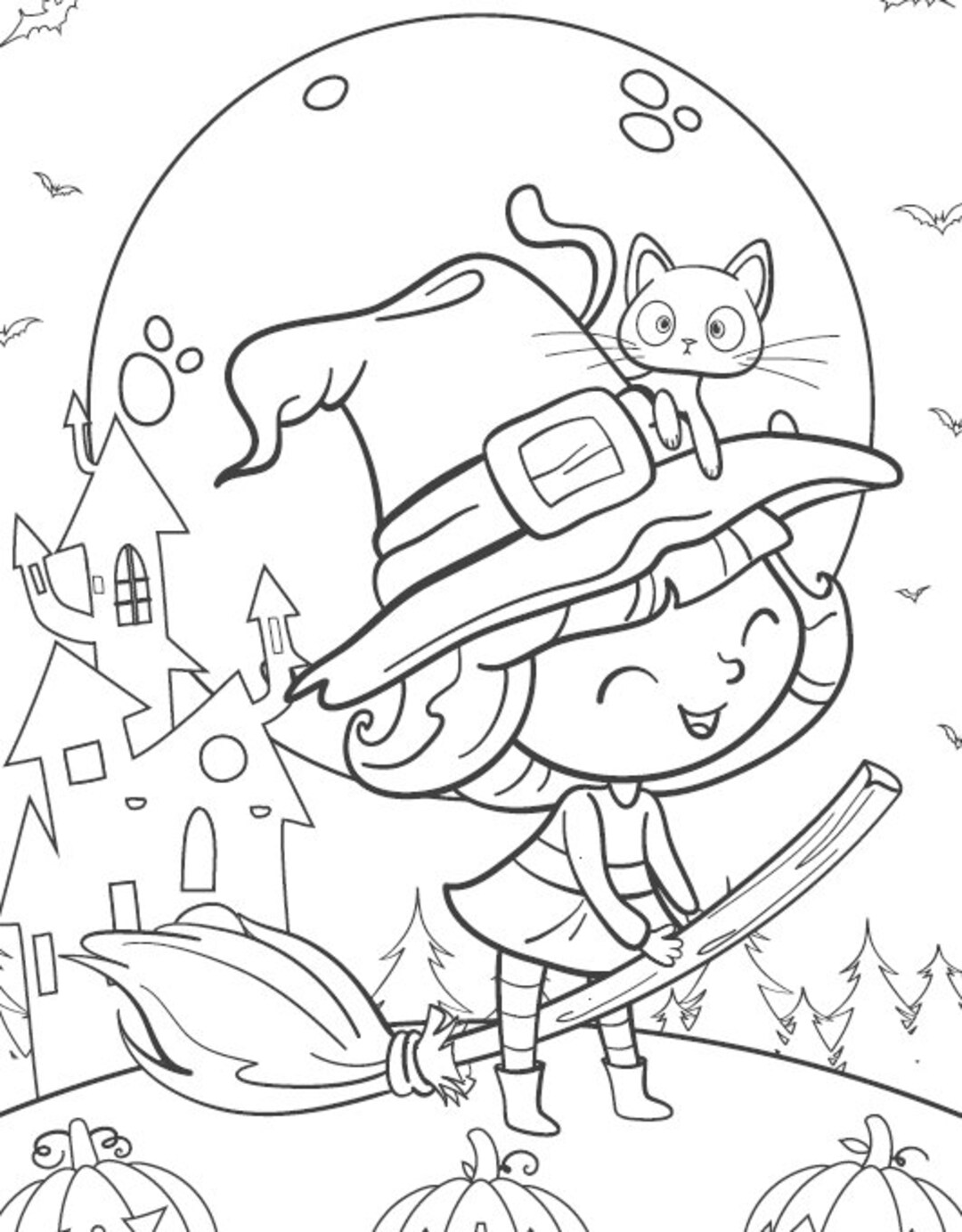 40 Kids Halloween Colouring Pages - Etsy