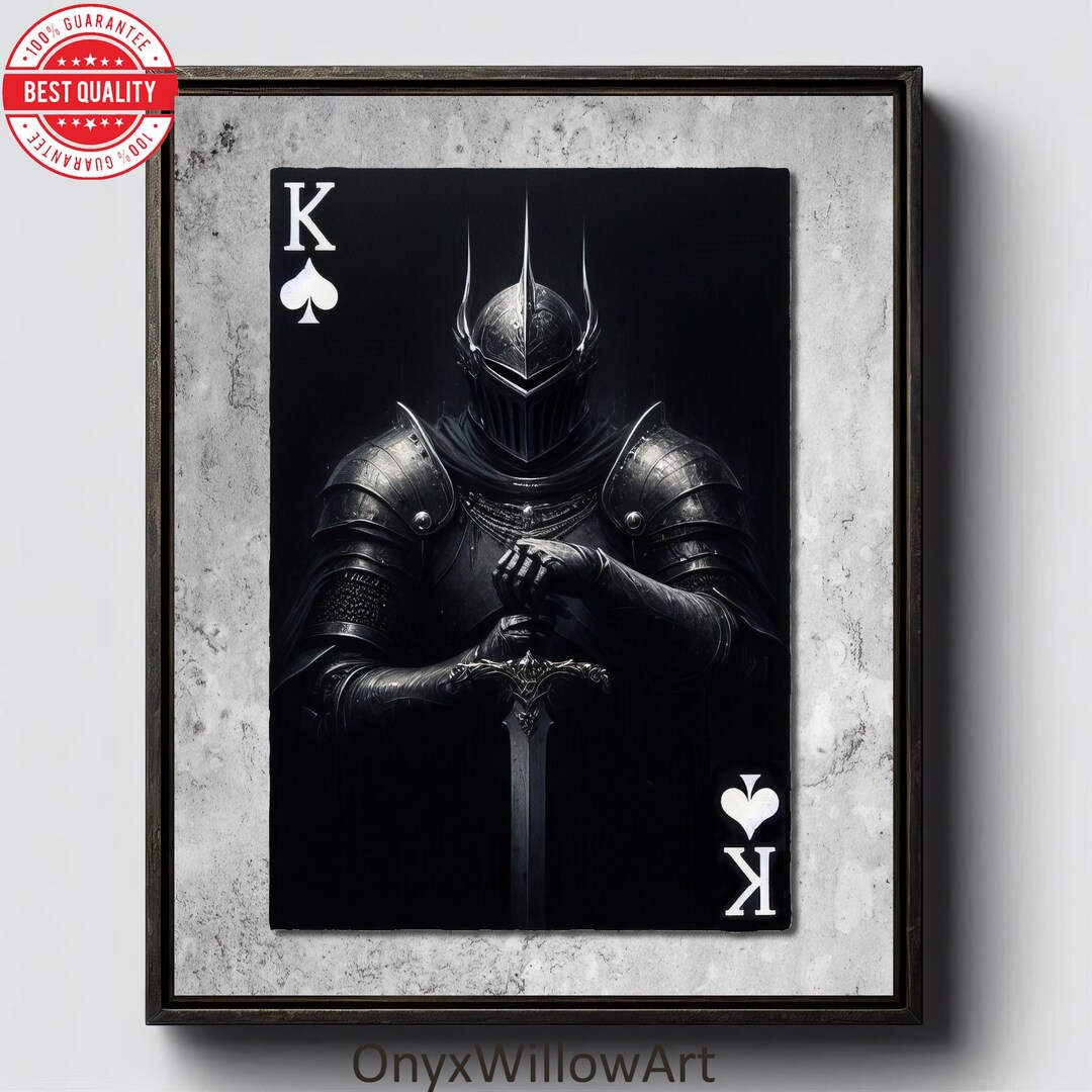 Dark Knight Playing Card | Gothic Fantasy Art | Medieval Warrior | Dark ...