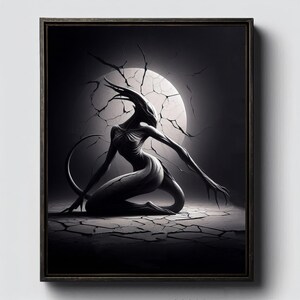 Shadow Creature: Enigmatic Figure by Moonlit Cracks (digital Art Print ...