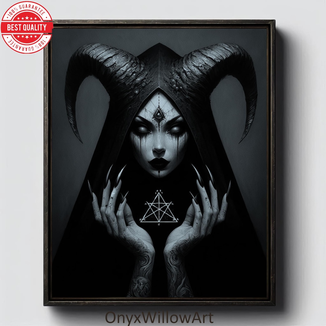 Dark Priestess Portrait: Gothic Occult Art Print (digital Download - Etsy