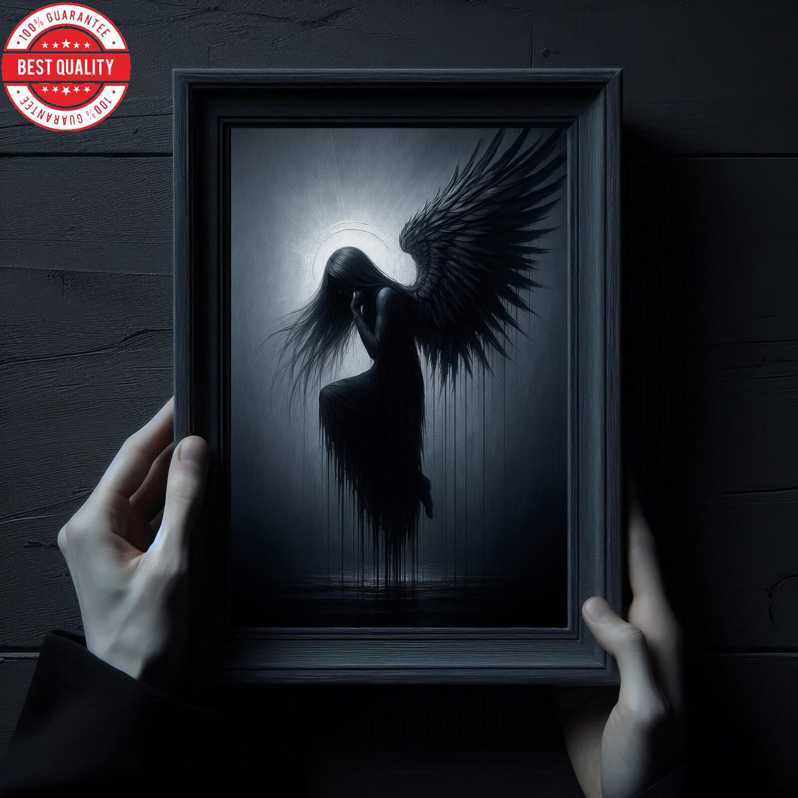 Dark Angel Digital Art | Gothic Fantasy | Ethereal Wings | Shadowy ...