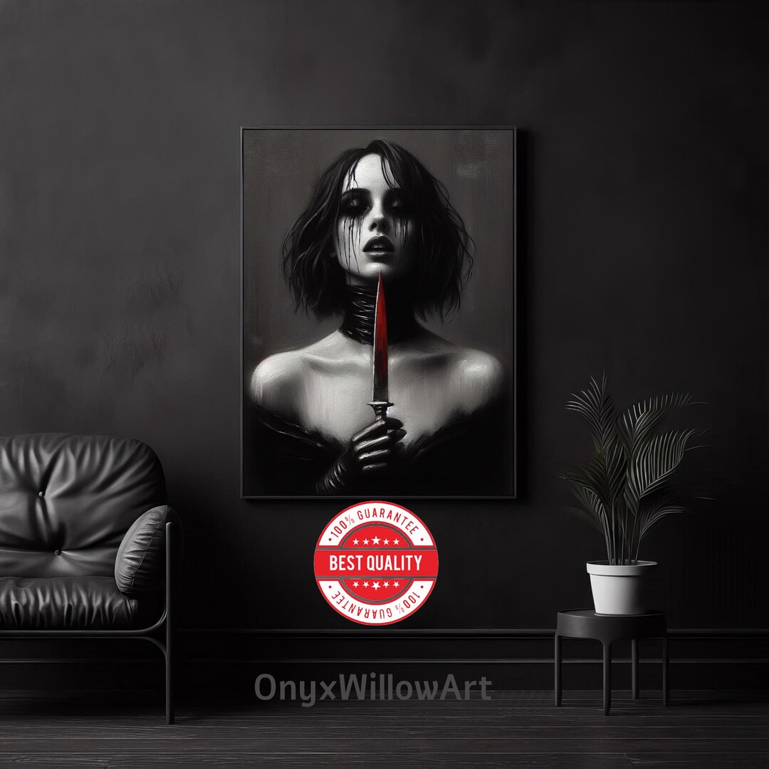 Dark Femme Fatale Portrait | Gothic Digital Art | Eerie Beauty ...