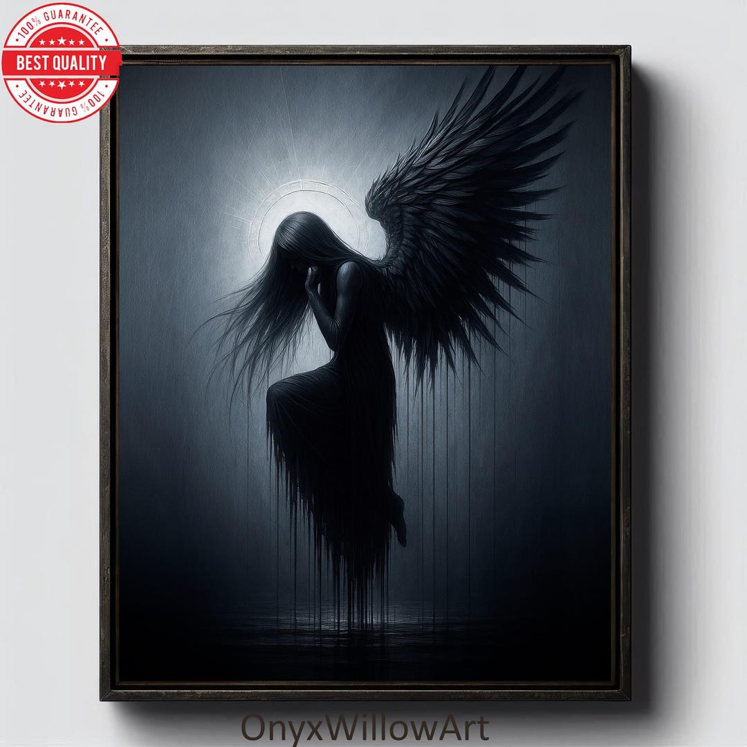 Dark Angel Digital Art | Gothic Fantasy | Ethereal Wings | Shadowy ...