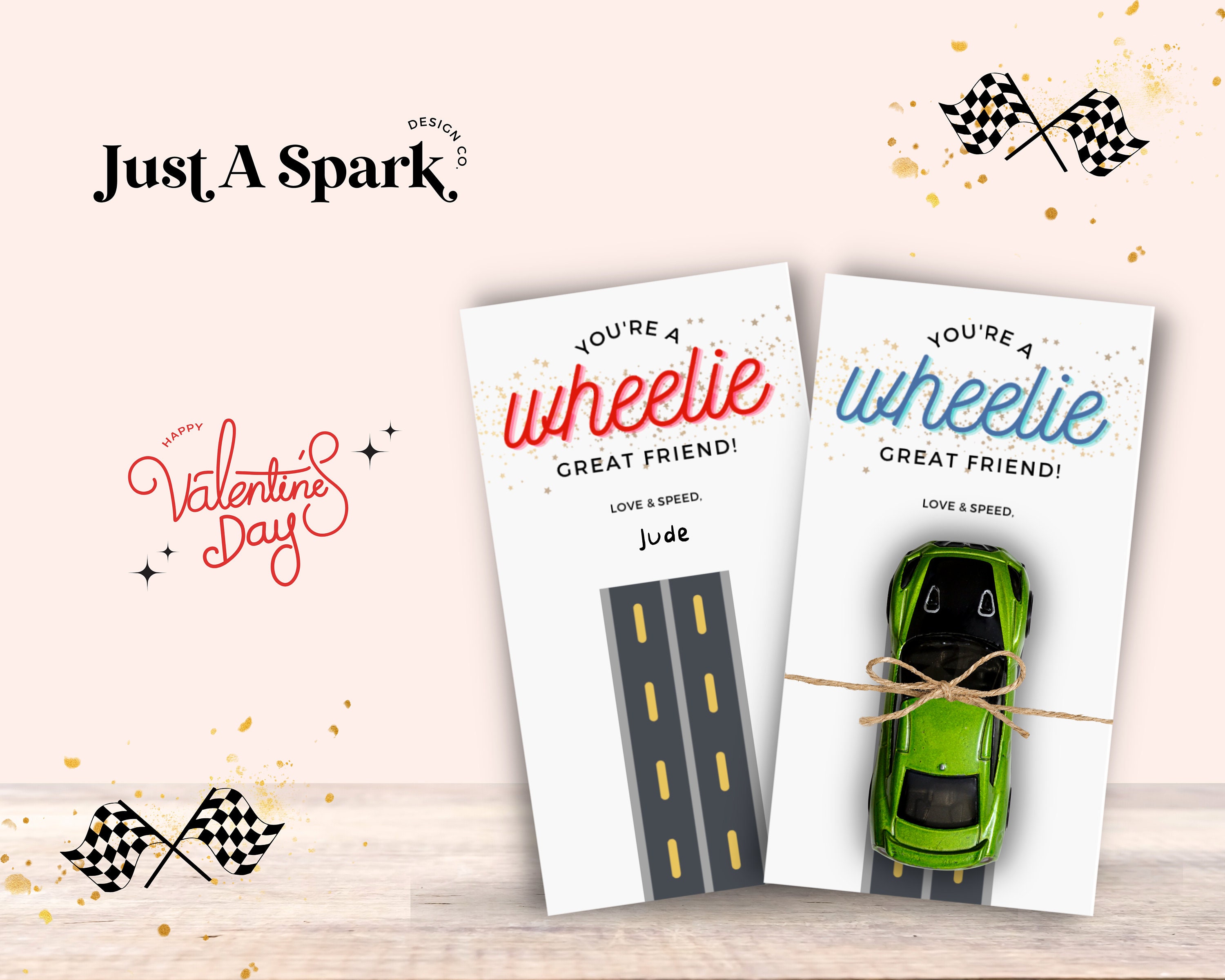 Valentine Race Car Favor Tags, Race Car Toy Tags, Race Car Party Favor ...