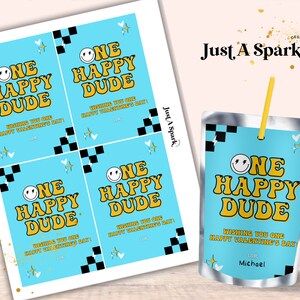 One Cool Dude Valentine Capri Sun Labels, Juice Pouch Labels, Valentine ...