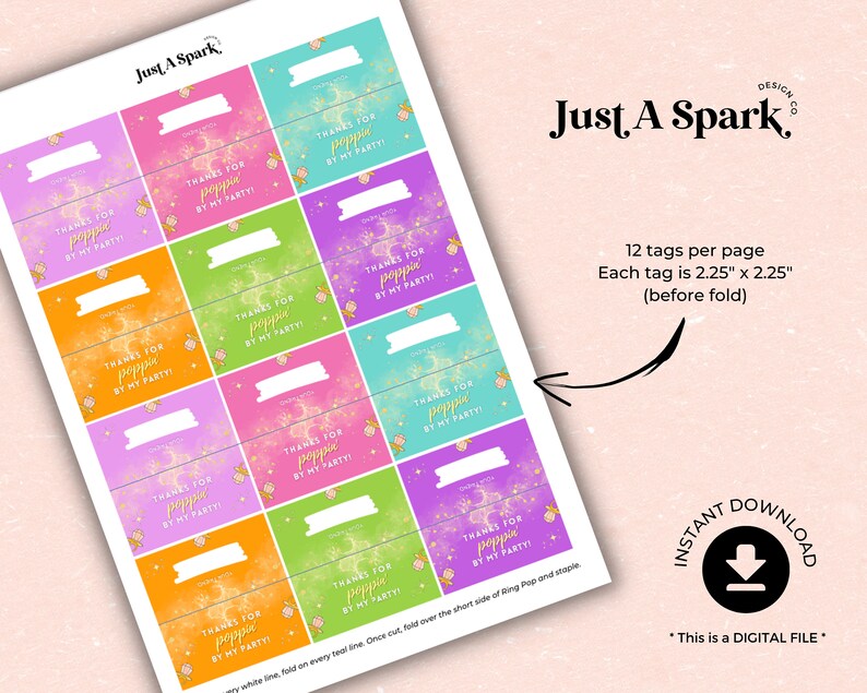 Ring Pop Tags, Ring Pop Birthday Favors, Ring Pop Classroom Favors ...