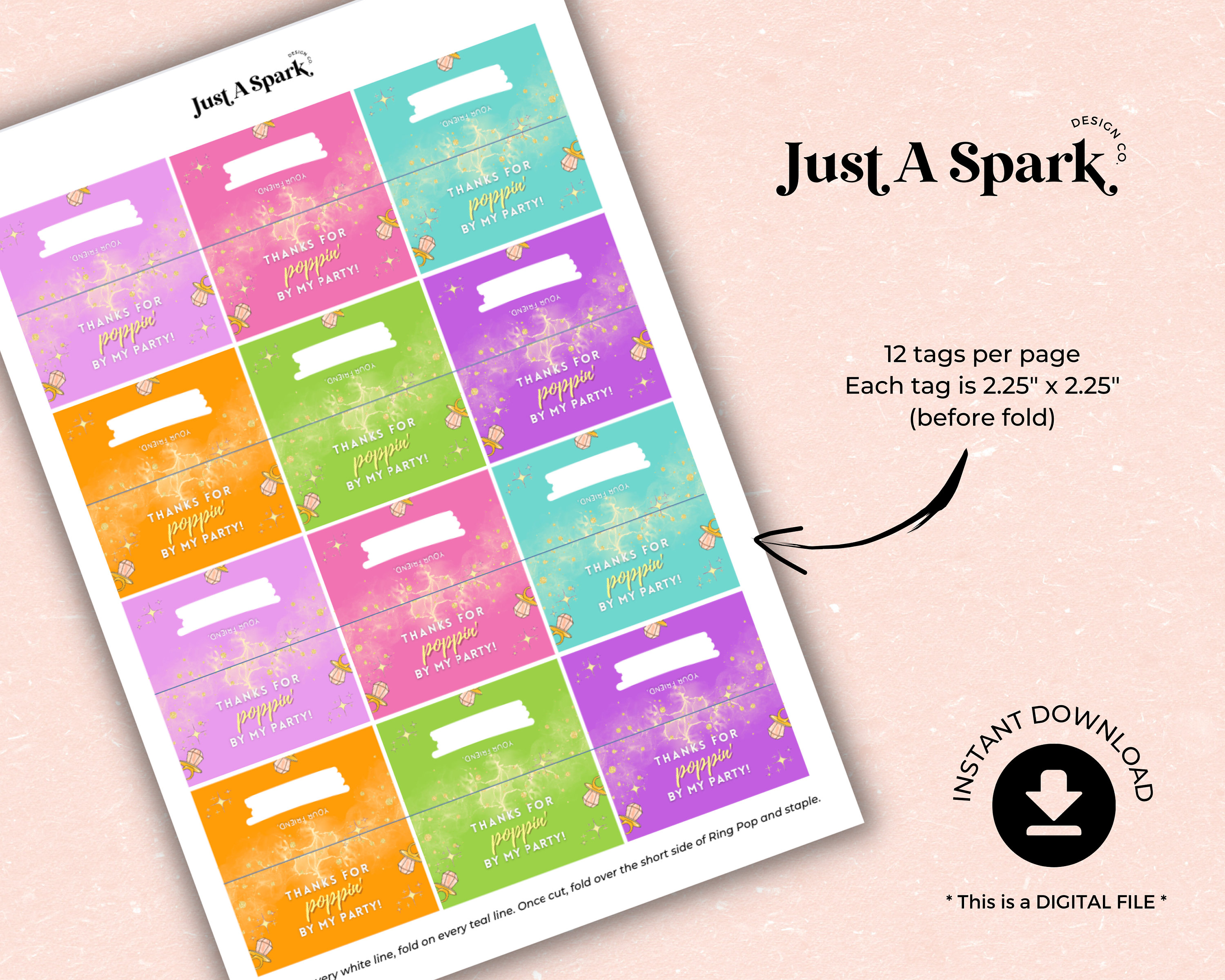 Ring Pop Tags, Ring Pop Birthday Favors, Ring Pop Classroom Favors ...