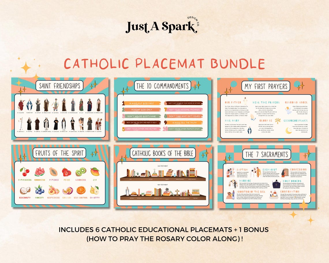 Catholic Educational Placemats: Homeschool & Sunday School Printables ...