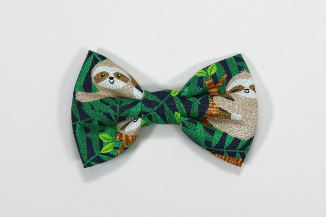 Jungle Green With Cute Happy Sloths Hair Bow - Etsy