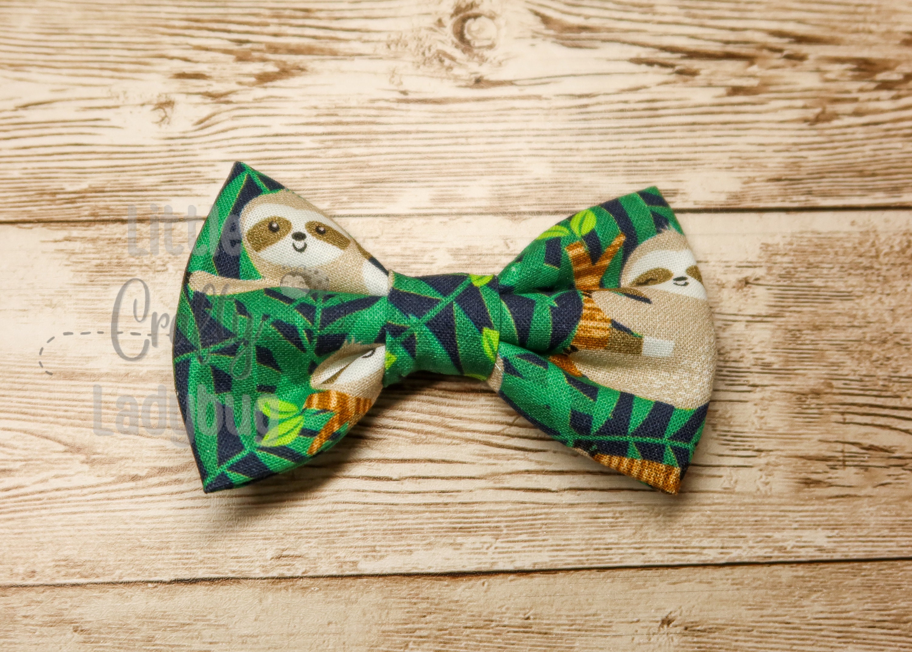 Jungle Green With Cute Happy Sloths Hair Bow - Etsy