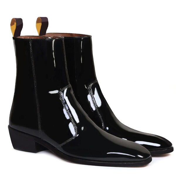 Black High Heel Boot - Etsy