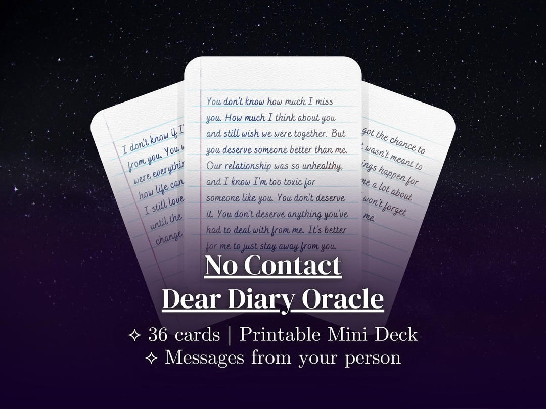 Dear Diary PRINTABLE Mini Oracle Deck - No Contact - Etsy