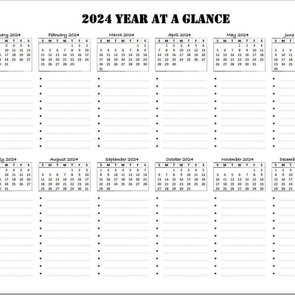 2024-2025 Academic 6-month at a Glance Minimalist Calendar, 8.5x11 ...