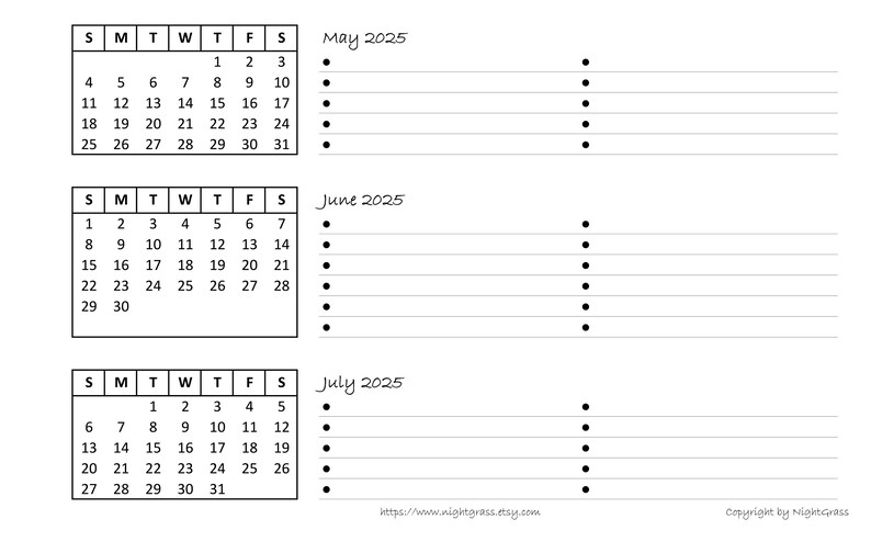 2024-2025 Academic 6-month at a Glance Minimalist Calendar, 8.5x11 ...