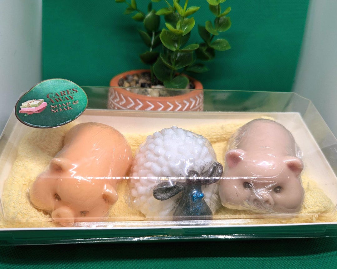 Barnyard Bath Time Soap Gift Set Sheep and Pigs Soaps Choice of Scents ...