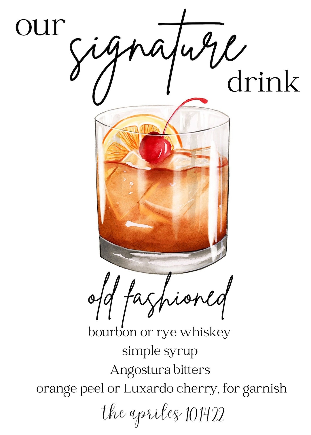 Signature Drink Sign - Wedding Signage - Signature Cocktail Sign - Etsy