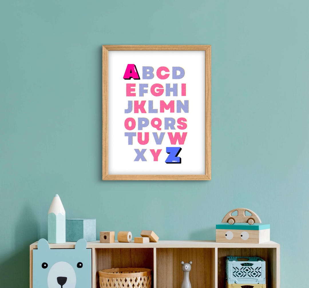 Alphabet Nursery Poster: Colorful Letters Wall Art (digital Download ...