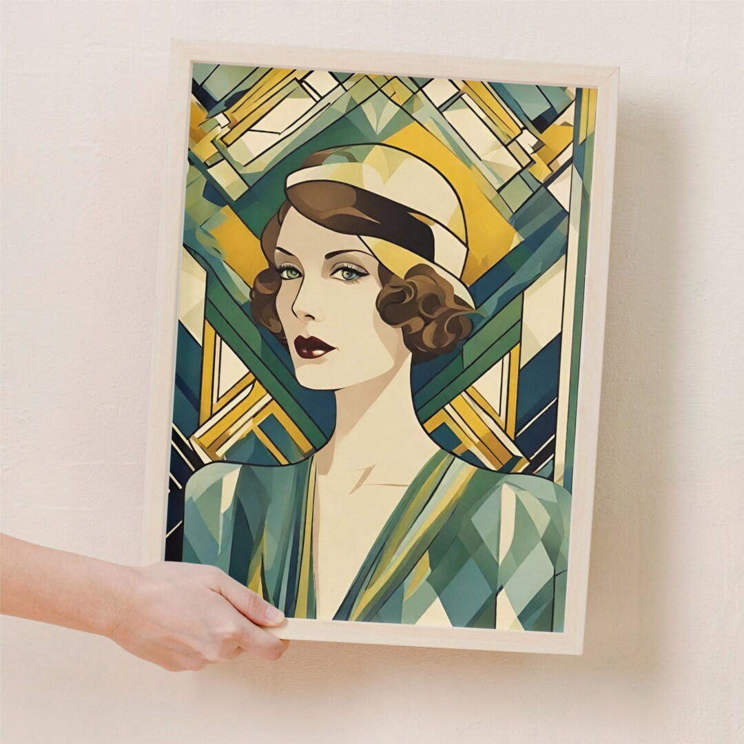 Art Deco Women Porter 1920s Printable - Retro Style Geometric Wall ...