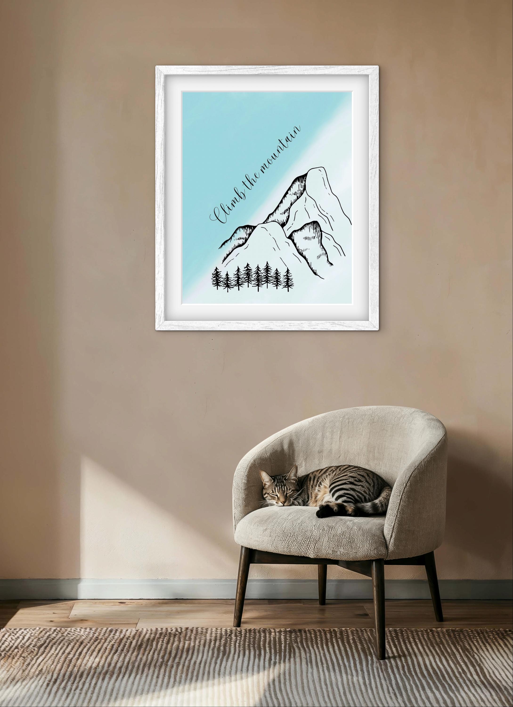 Positive Affirmations Printable - Climb the Mountain Wall Art ...
