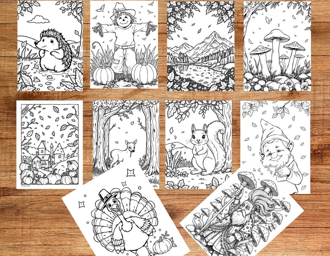 Fall Coloring Pages for Kids - Cute Autumn Coloring Sheet - Fall Fun ...