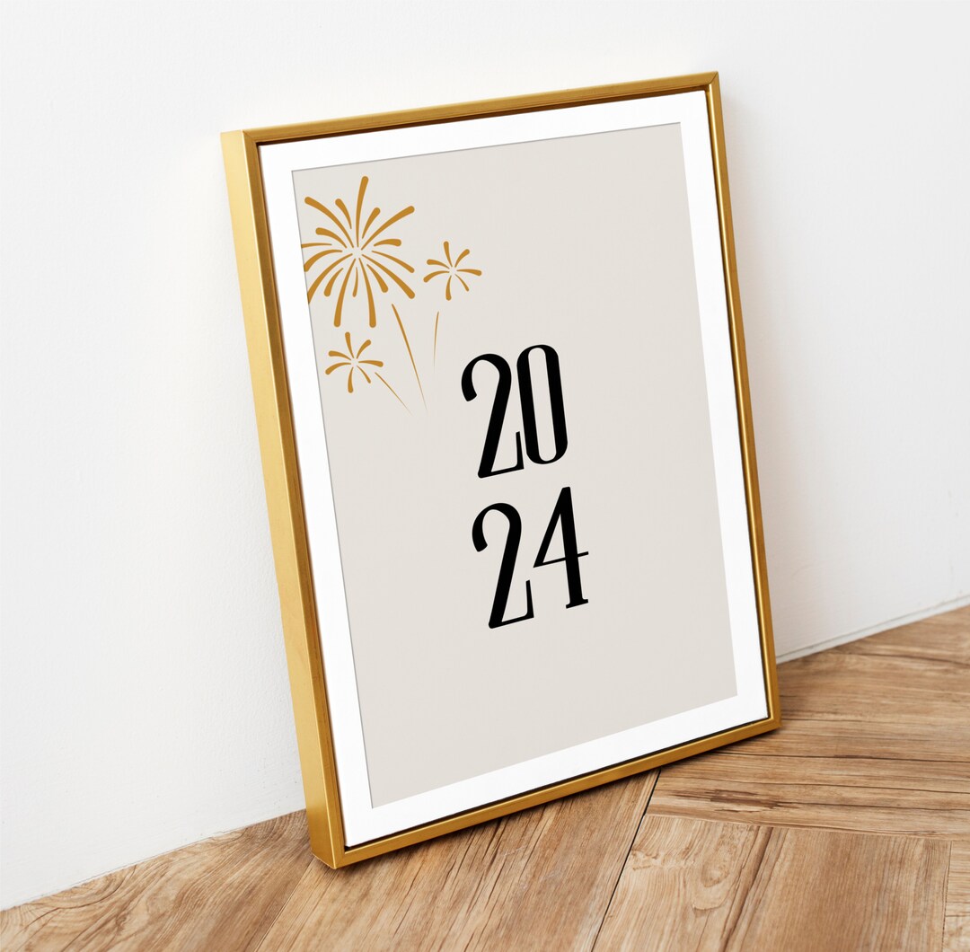 New Years 2024 Printable Hello 2024 Print Printable Wall Art New Year ...