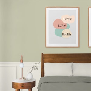 Motivational Positive Affirmations Wall Art Printable - Peace Love ...