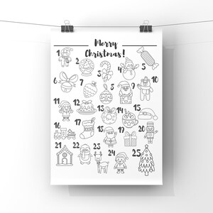 Christmas Coloring Advent Calendar - Printable Download - Xmas Coloring ...