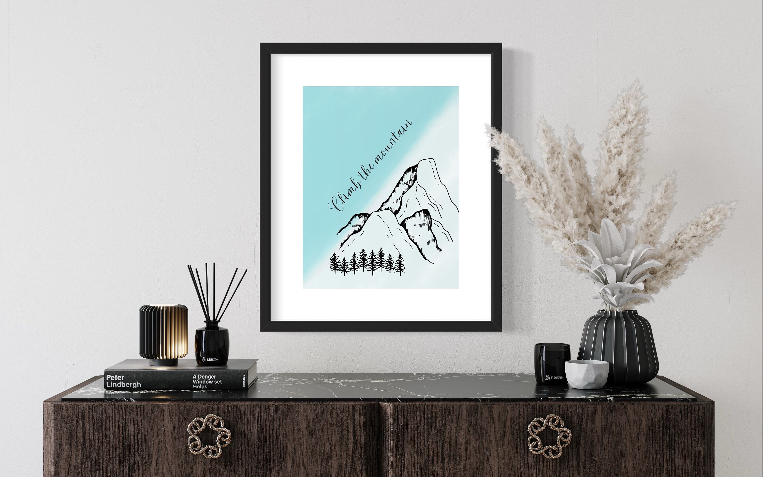Positive Affirmations Printable Climb the Mountain Wall Art ...