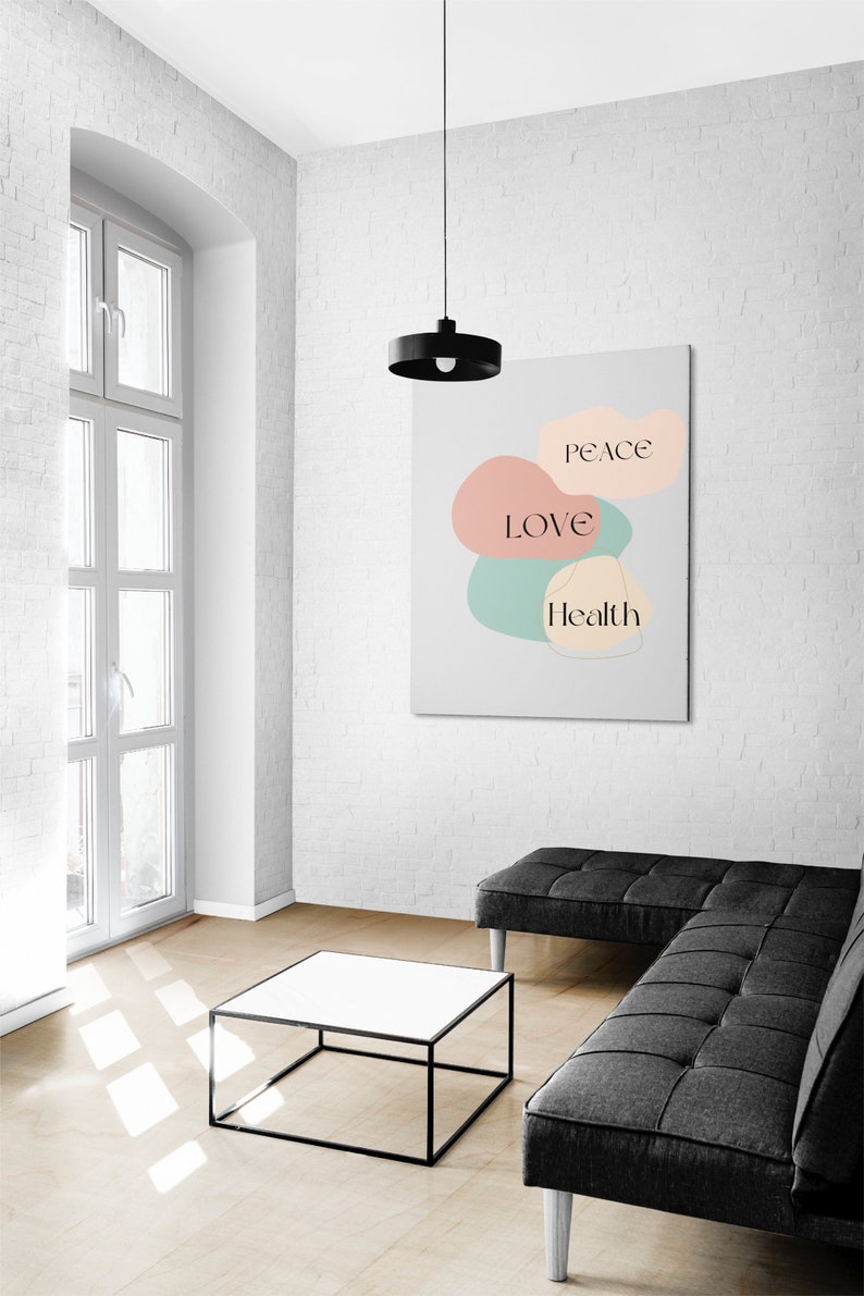 Motivational Positive Affirmations Wall Art Printable - Peace Love ...