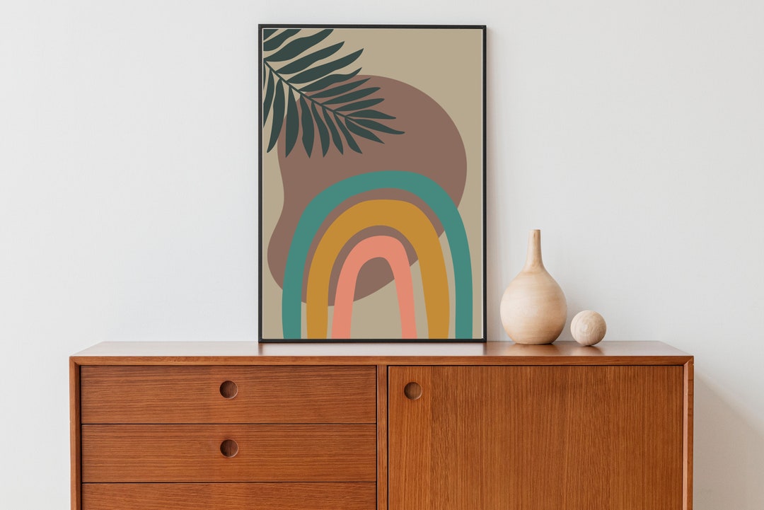 Boho Earth Tones Botanical Wall Art Minimalist Abstract - Etsy