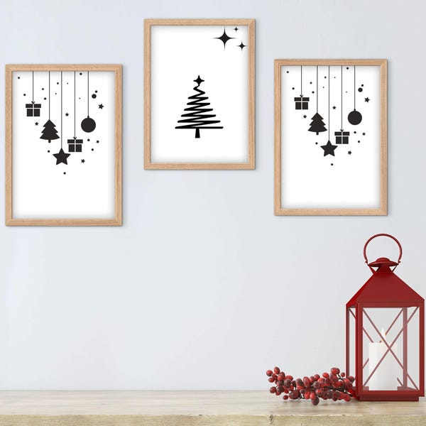 Schwarz Weiss Weihnachtsmotive 1