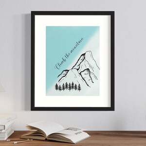 Positive Affirmations Printable Climb the Mountain Wall Art - Etsy