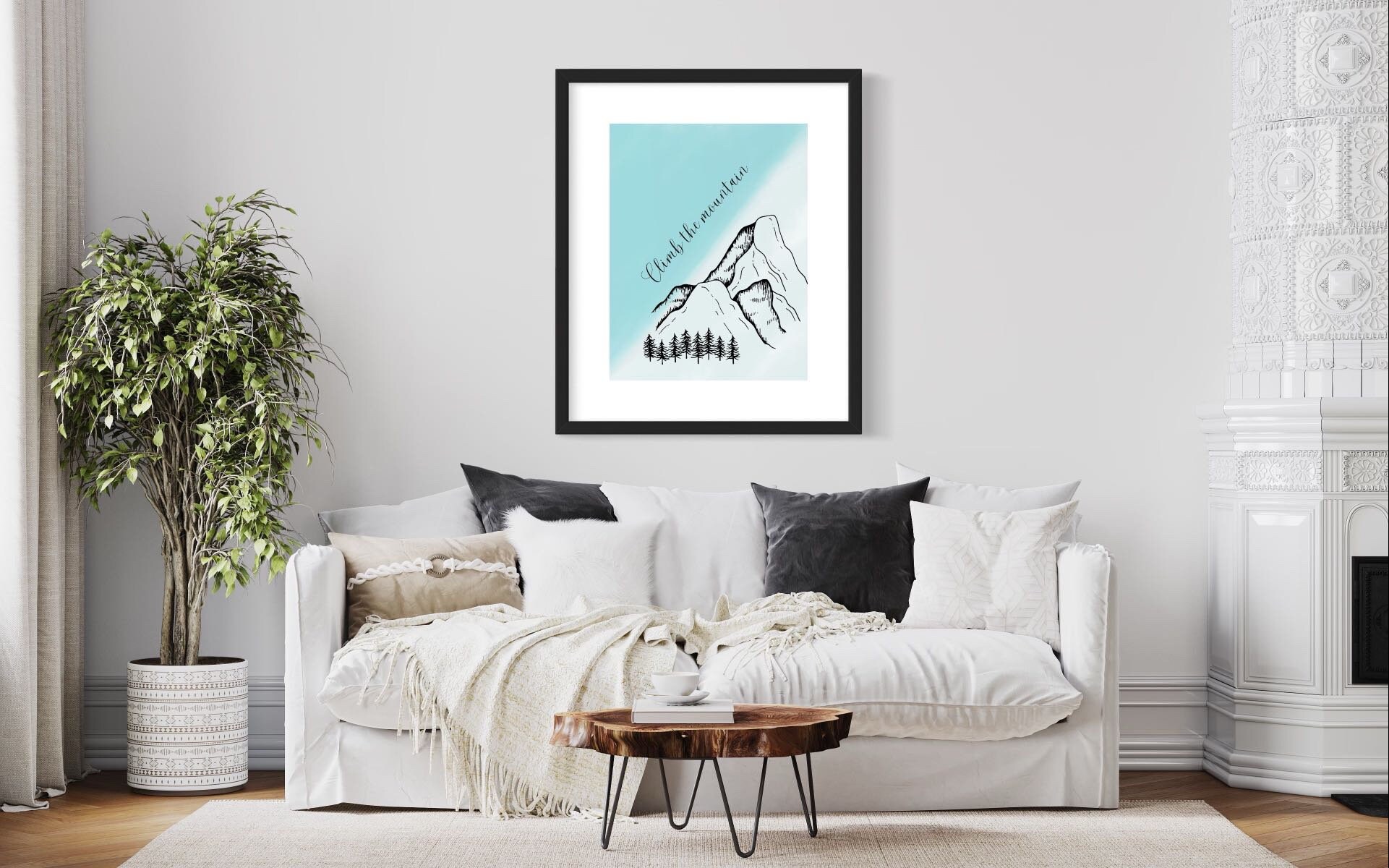 Positive Affirmations Printable Climb the Mountain Wall Art - Etsy