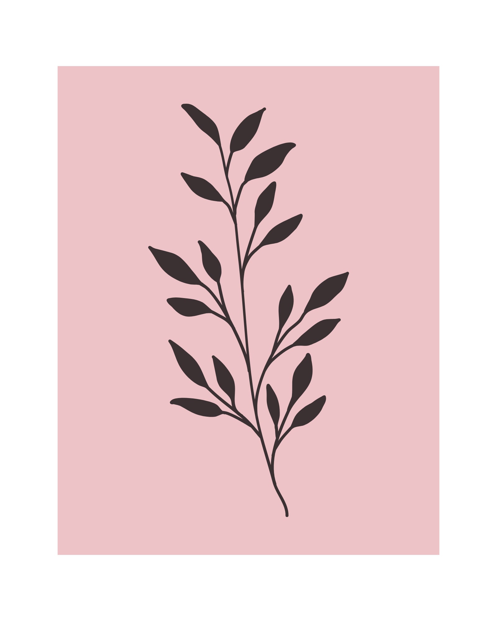 Blush Pink Botanical Wall Art Minimalist Large Wall Print - Etsy