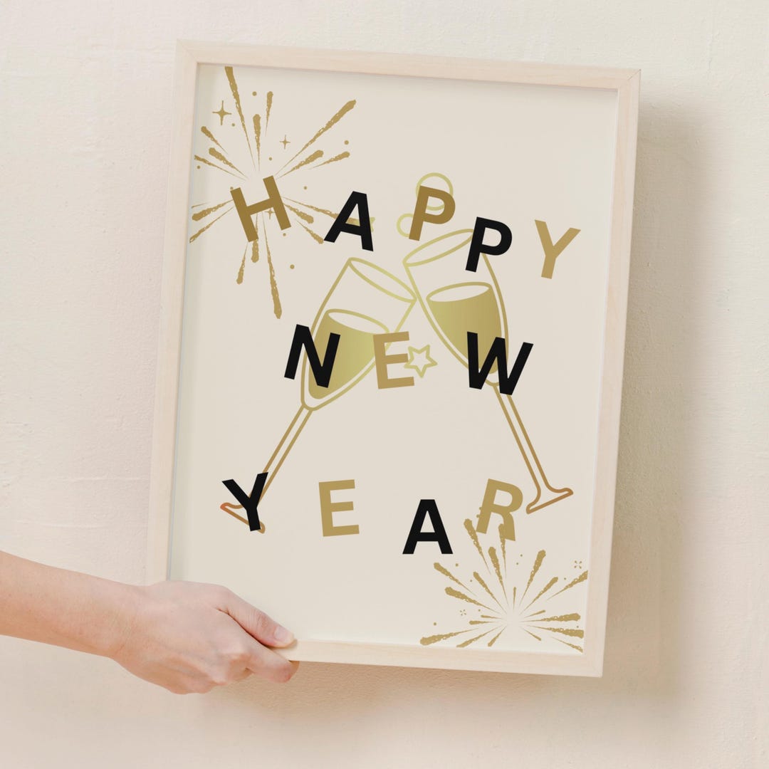 Happy New Year Print - Digital Download Art - Happy New Year Printable ...