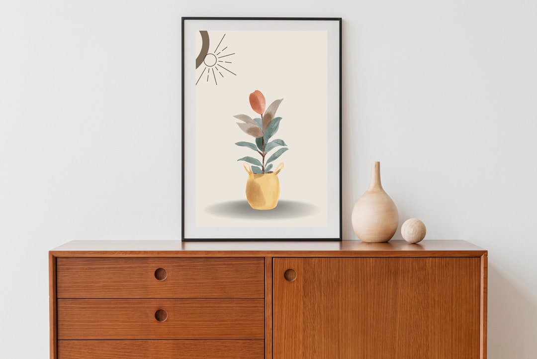 House Plant Art Print | Printable Botanical Art Decor | House Plant ...