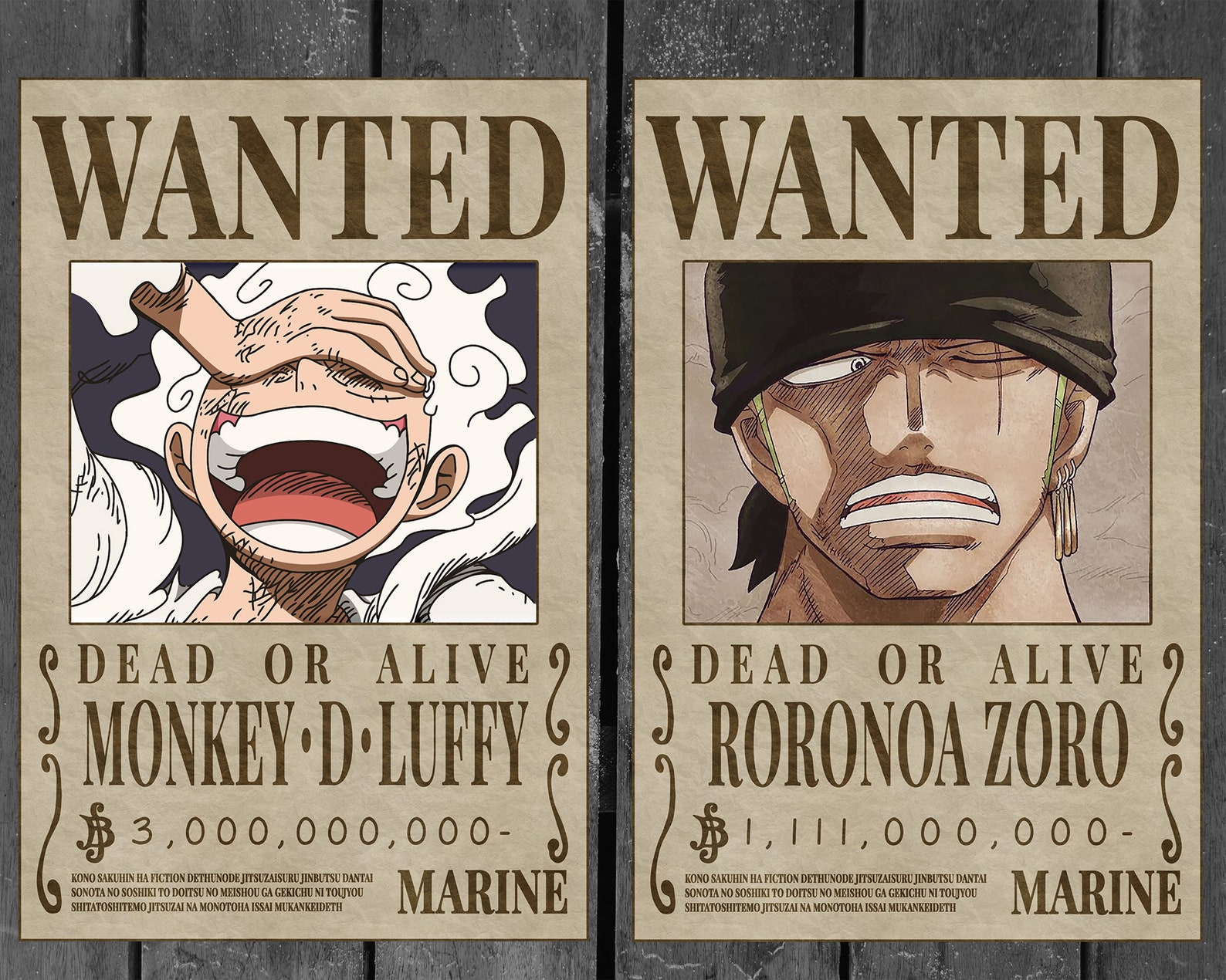 Digital One Piece Straw Hat's Wanted Posters UPDATED POST-WANO Japanese ...
