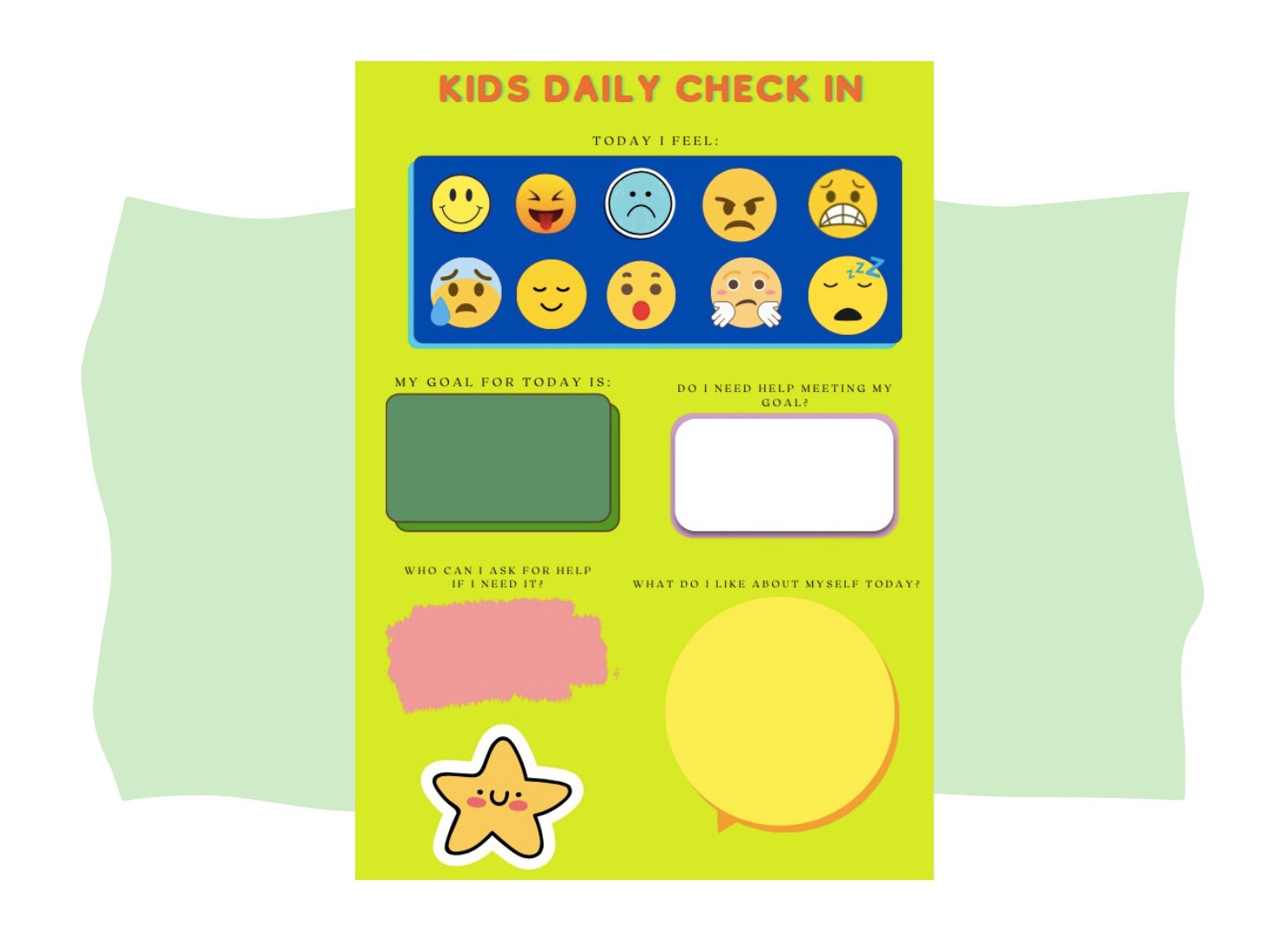 Kid's Daily Check in Sheet Bundle - Etsy