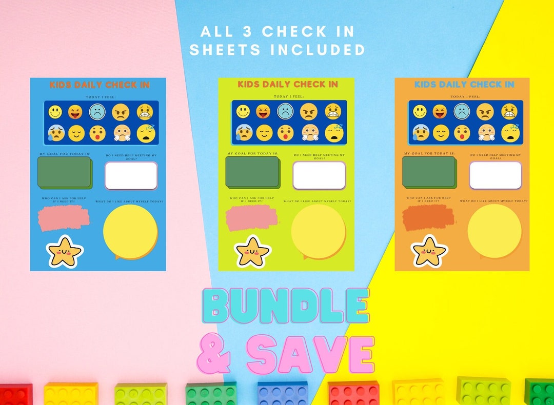 Kid's Daily Check in Sheet Bundle - Etsy