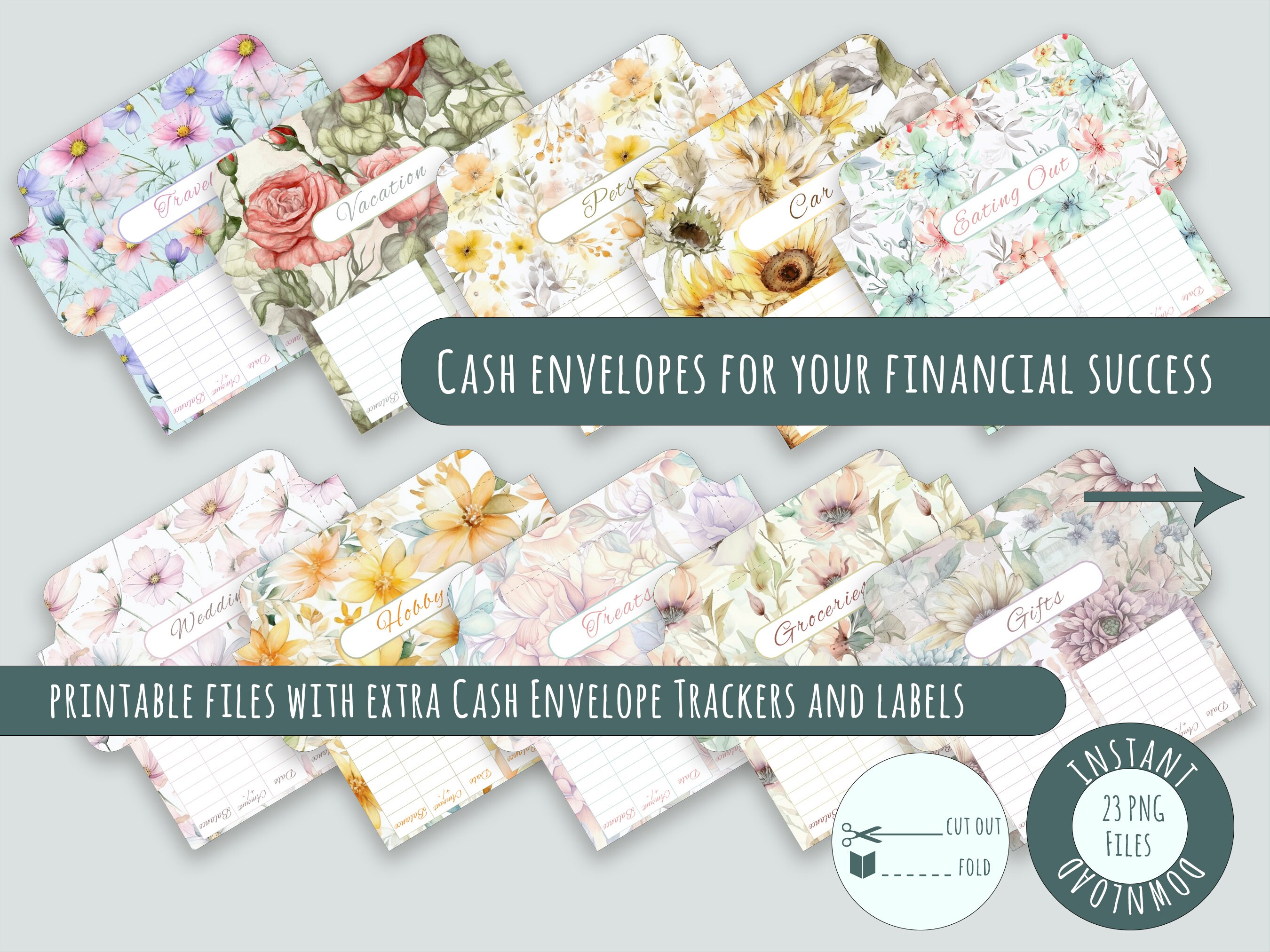 Printable Cash Envelopes, Money Saving Scheme, Income Separation ...