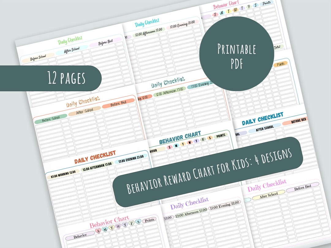 Behavior Chart for Kids | Kids Behavior Chart | Printable Daily ...
