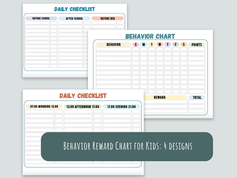 Behavior Chart for Kids | Kids Behavior Chart | Printable Daily ...