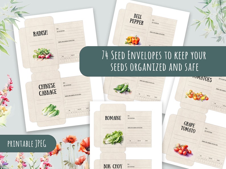 Seed Envelopes, 74 Printable DIY Seed Packets, Seed Packet Templates ...